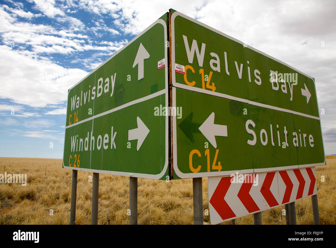 Windhoek and solitaire directions in Namibia Stock Photo - Alamy