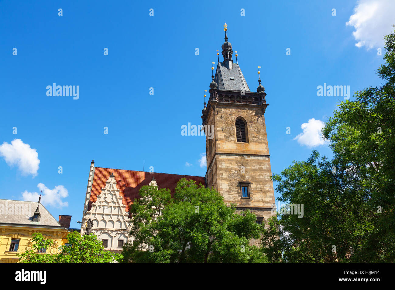 The New Town Hall buildings on Charles Square Prague in the Czech ...