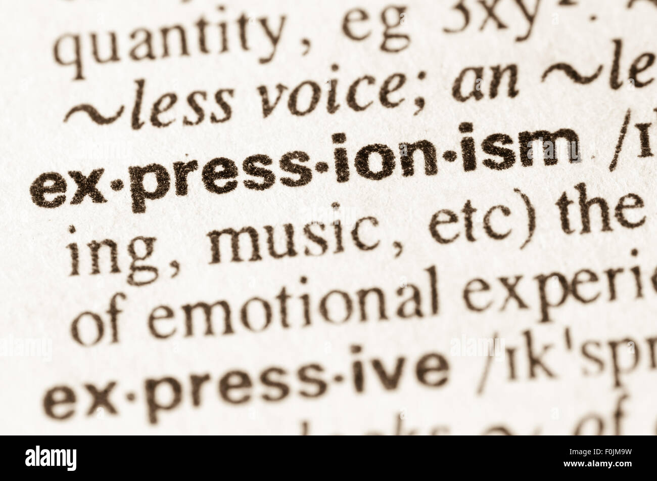 Definition of word expressionism in dictionary Stock Photo - Alamy