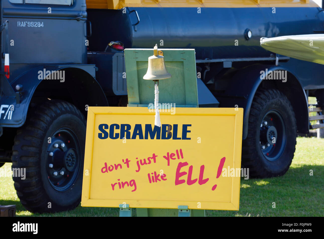 SCRAMBLE sign as deployed on British airfields during World War 2 Stock ...
