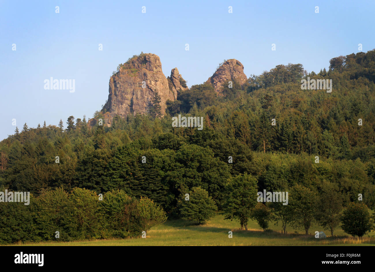 Olsberg, Germany. 13th Aug, 2015. The 'Bruchhauser Steine' (lit ...
