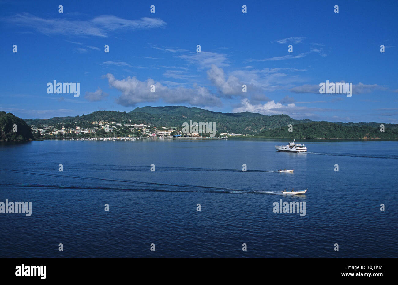 Grande Terre Mamoudzou town from the sea Mayotte island, Comoro ...