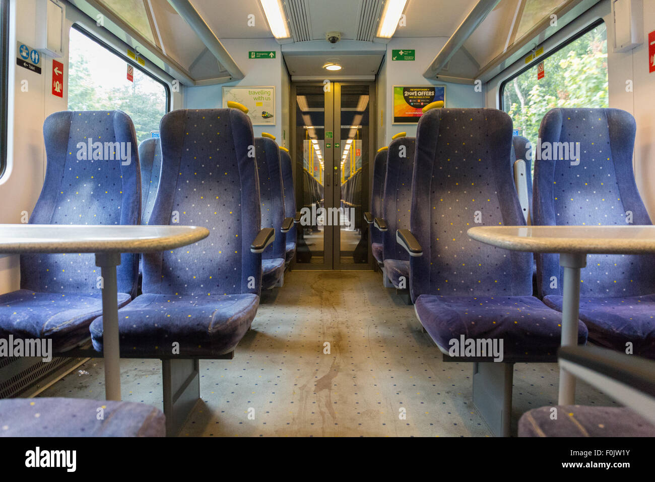 Passenger seats on a London Midland passenger train Stock Photo - Alamy