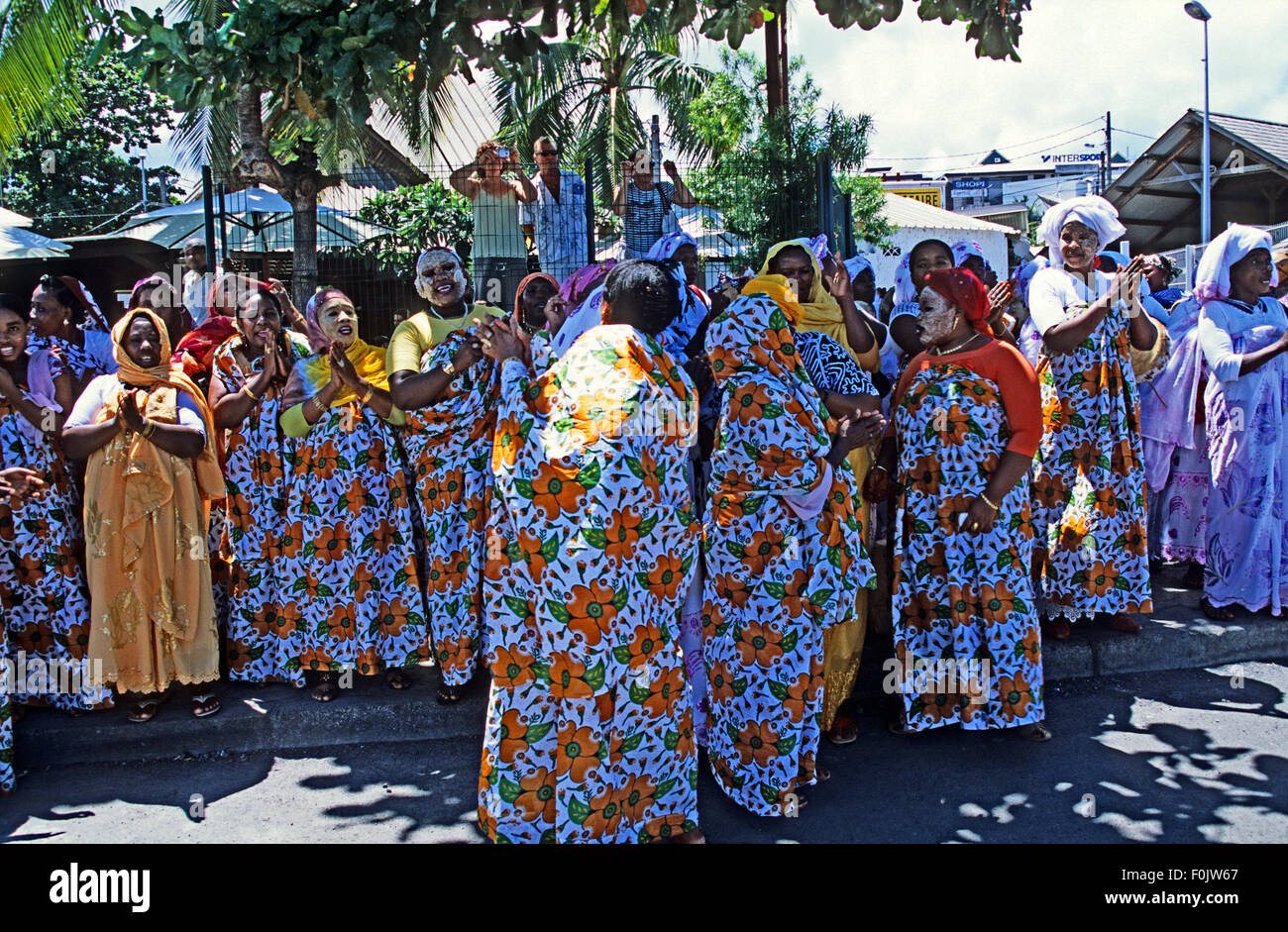 Villagers in Mamoudzou, Grande Terre, Mayotte island, Indian Ocean ...