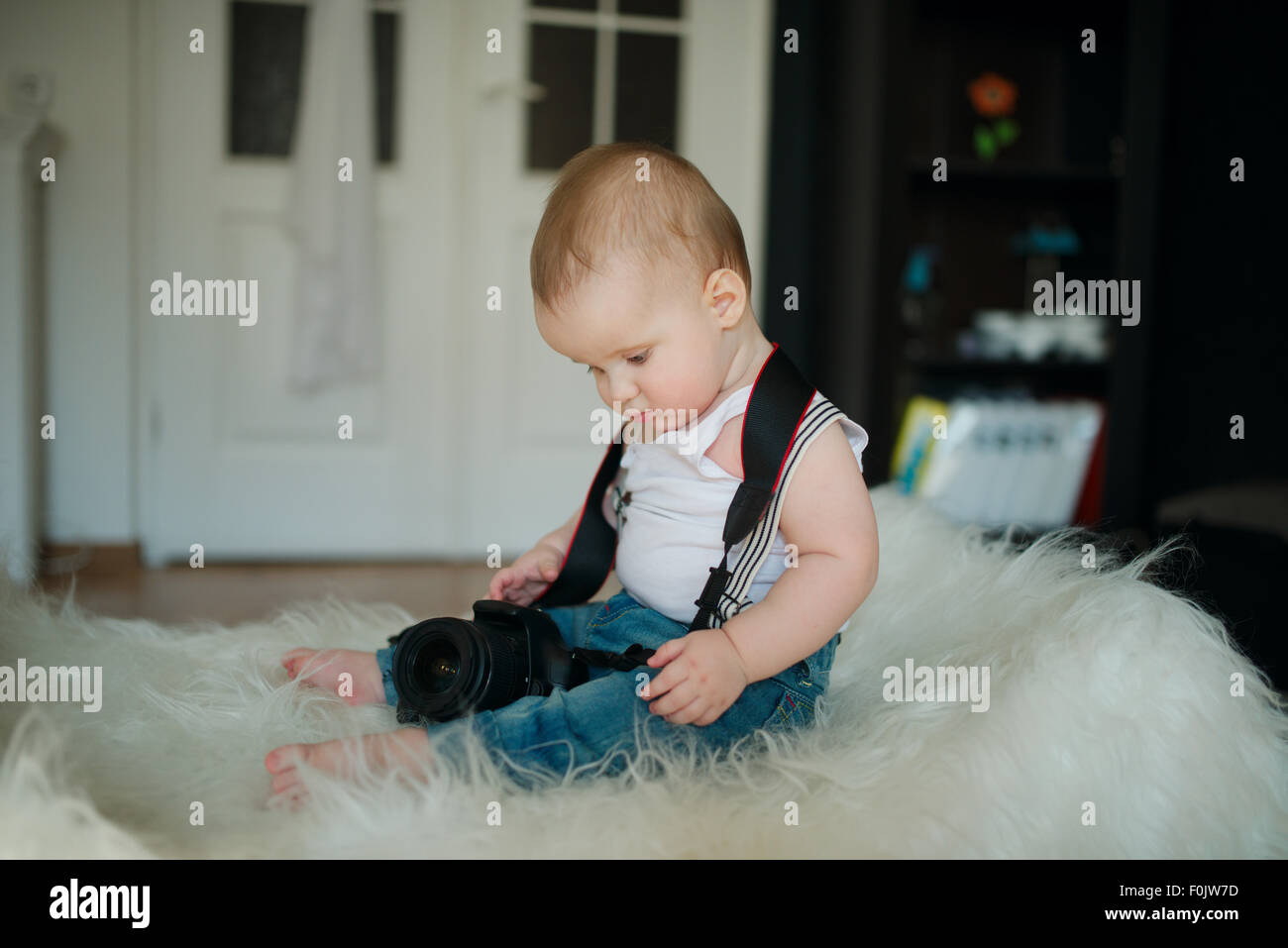 little photographer with camera Stock Photo - Alamy