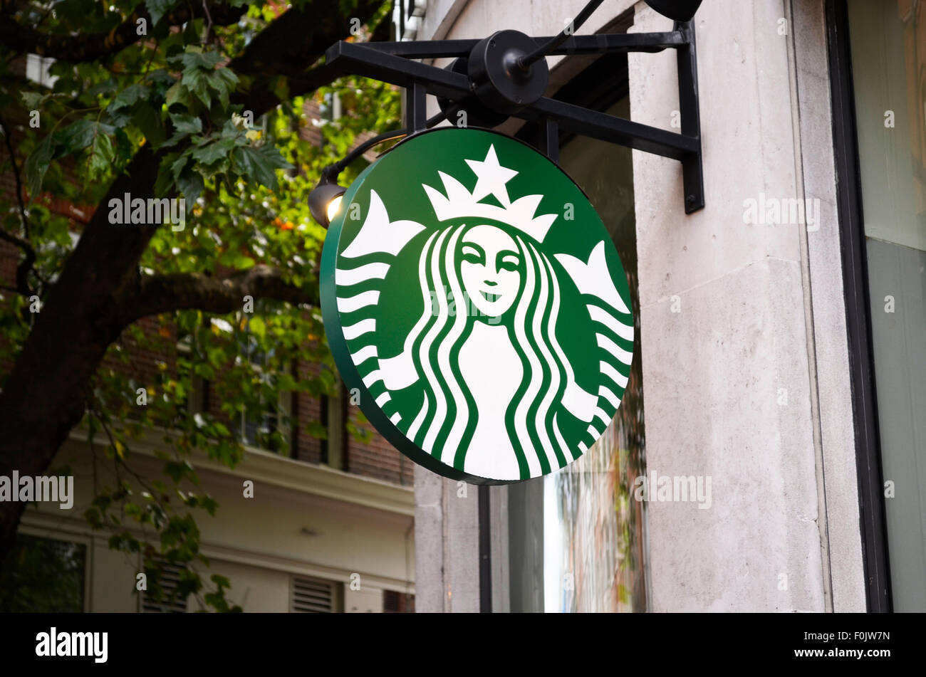 Starbucks coffee house sign Mayfair Lansdown Row Stock Photo - Alamy