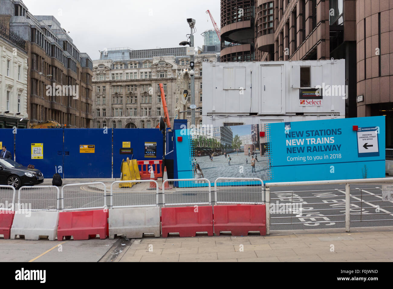 Crossrail construction at Liverpool Street Railway station Stock Photo ...
