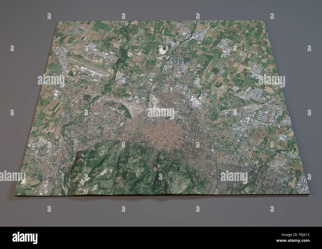 Satellite view of Bologna map, Italy, map in 3d Stock Photo - Alamy
