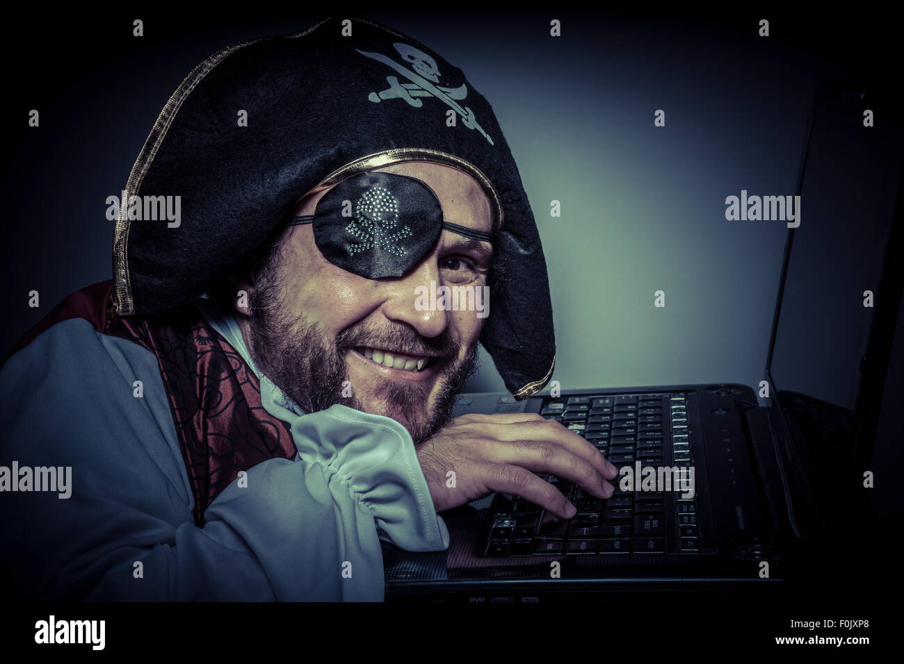 Anonymous, computer security, hacker pirate dress with hat and skull ...