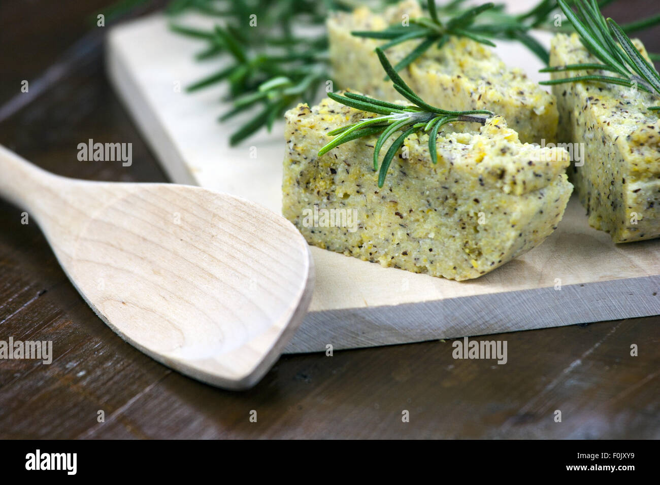 Baked polenta "taragna" (corn and buckwheat flours) with italian cheese ...