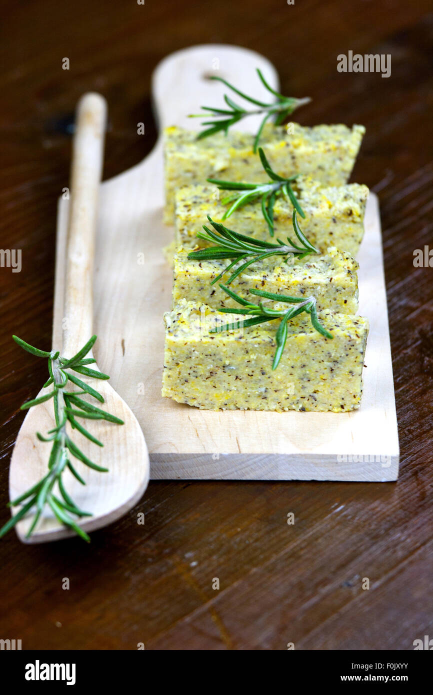 Baked polenta "taragna" (corn and buckwheat flours) with italian cheese ...