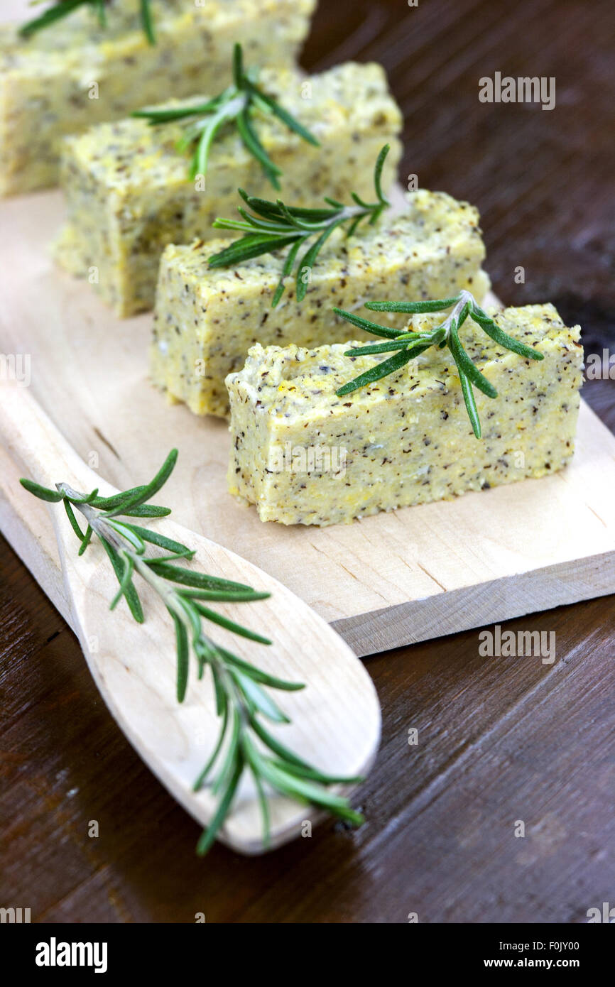 Baked polenta "taragna" (corn and buckwheat flours) with italian cheese ...
