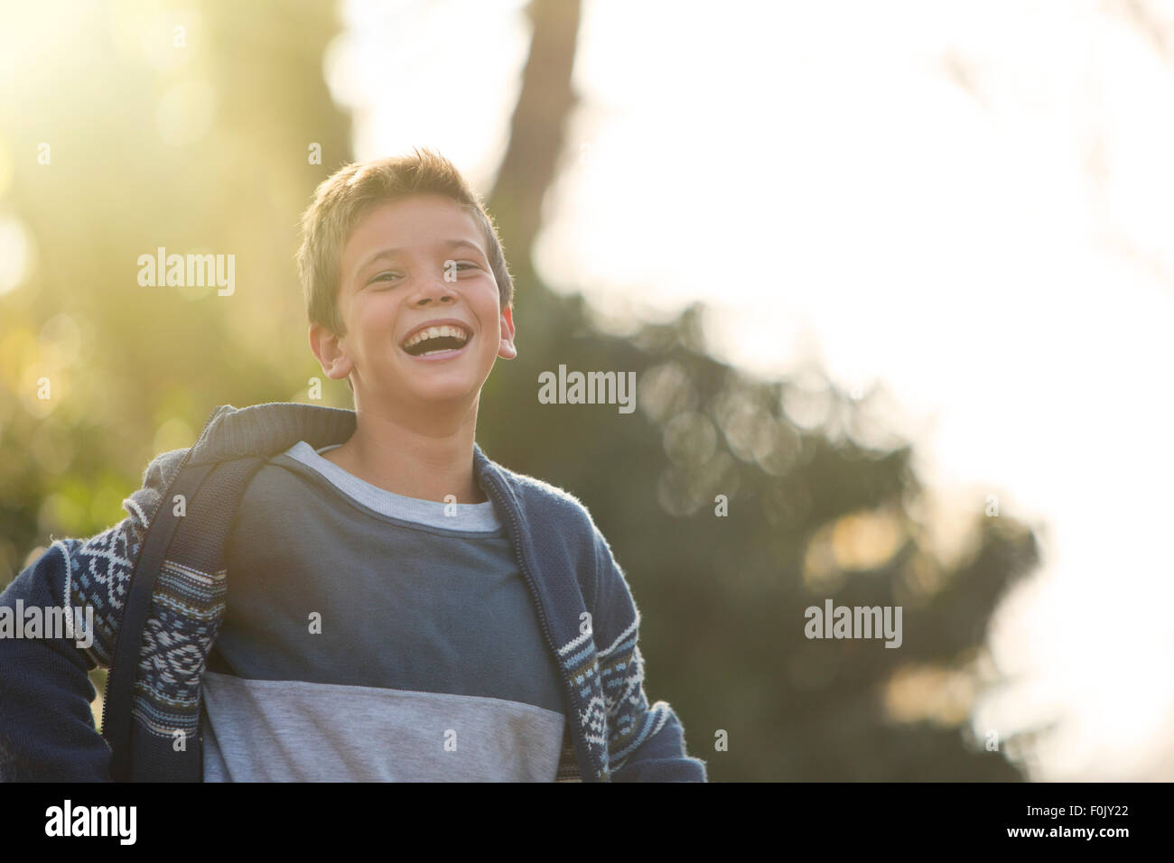 Laughing boy outdoors Stock Photo - Alamy