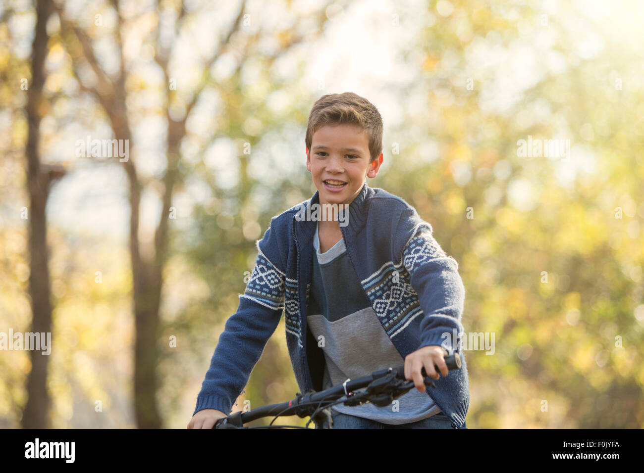 Boy on bike age 9 hi-res stock photography and images - Alamy