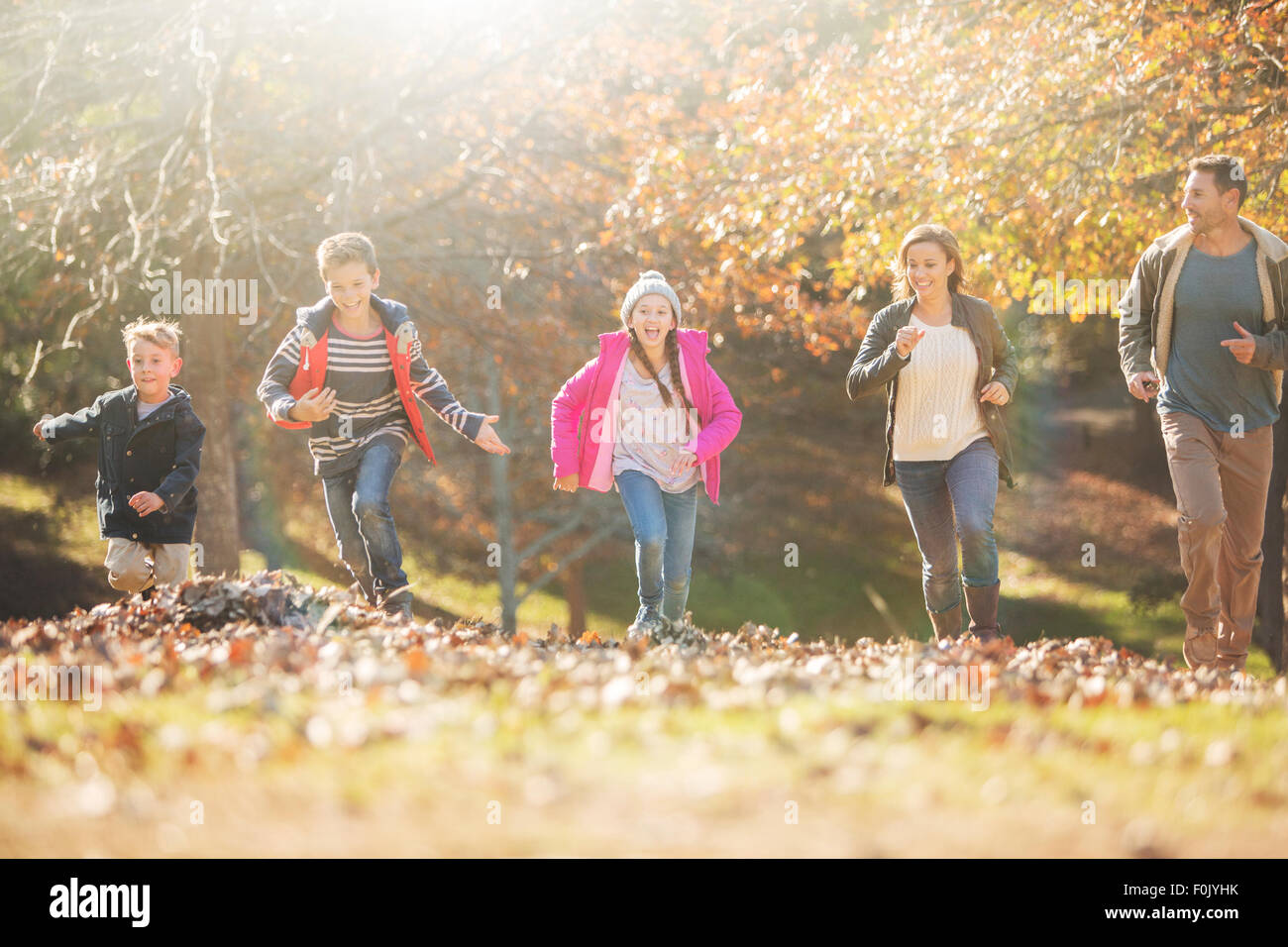Caucasian woman running in park hi-res stock photography and images - Alamy