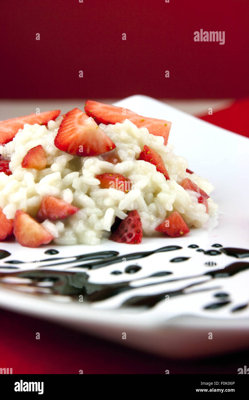 Strawberry risotto with traditional italian balsamic vinegar of Modena ...