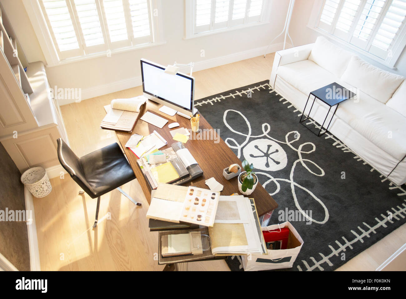 High angle view of interior designer’s office Stock Photo - Alamy