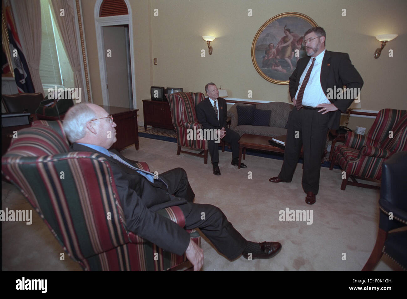 Vice President Cheney Meets with I Lewis Scooter Libby and Stock Photo ...