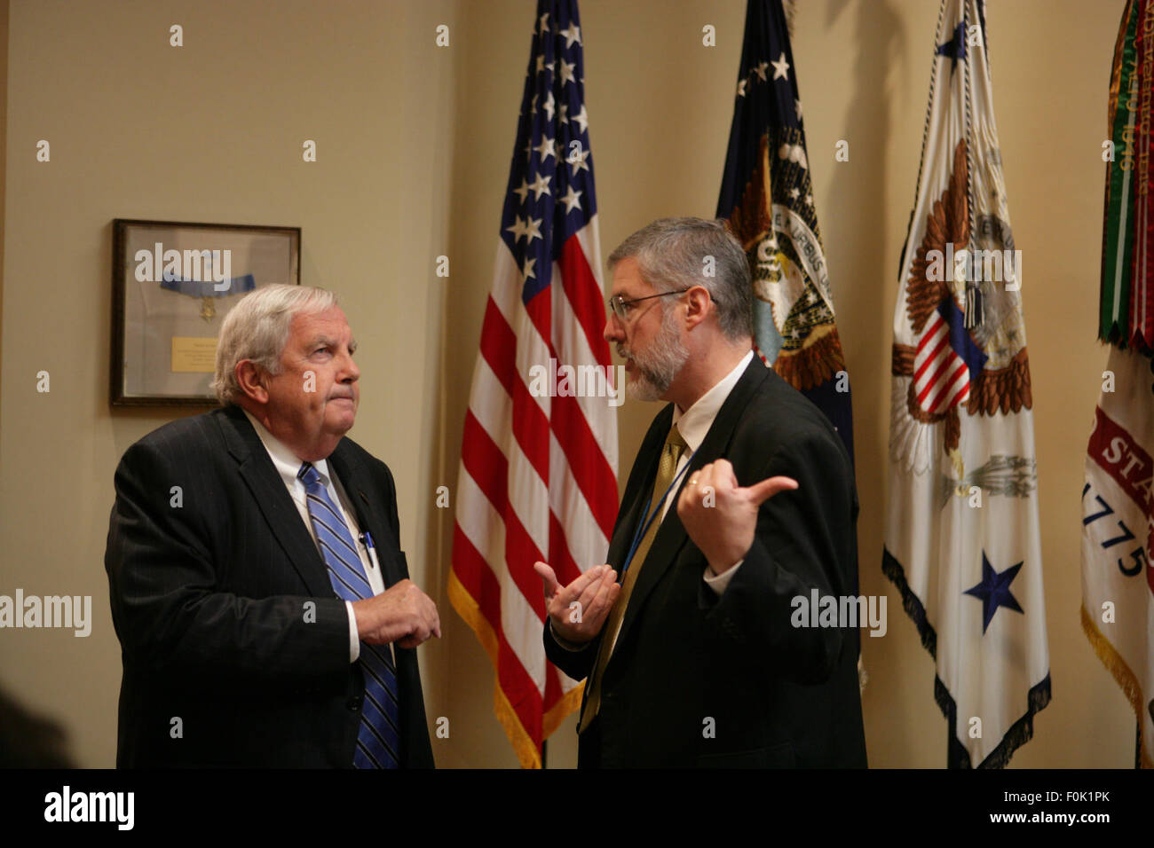 David Addington Talks with Fred Fielding Before Policy Meeting in Stock ...