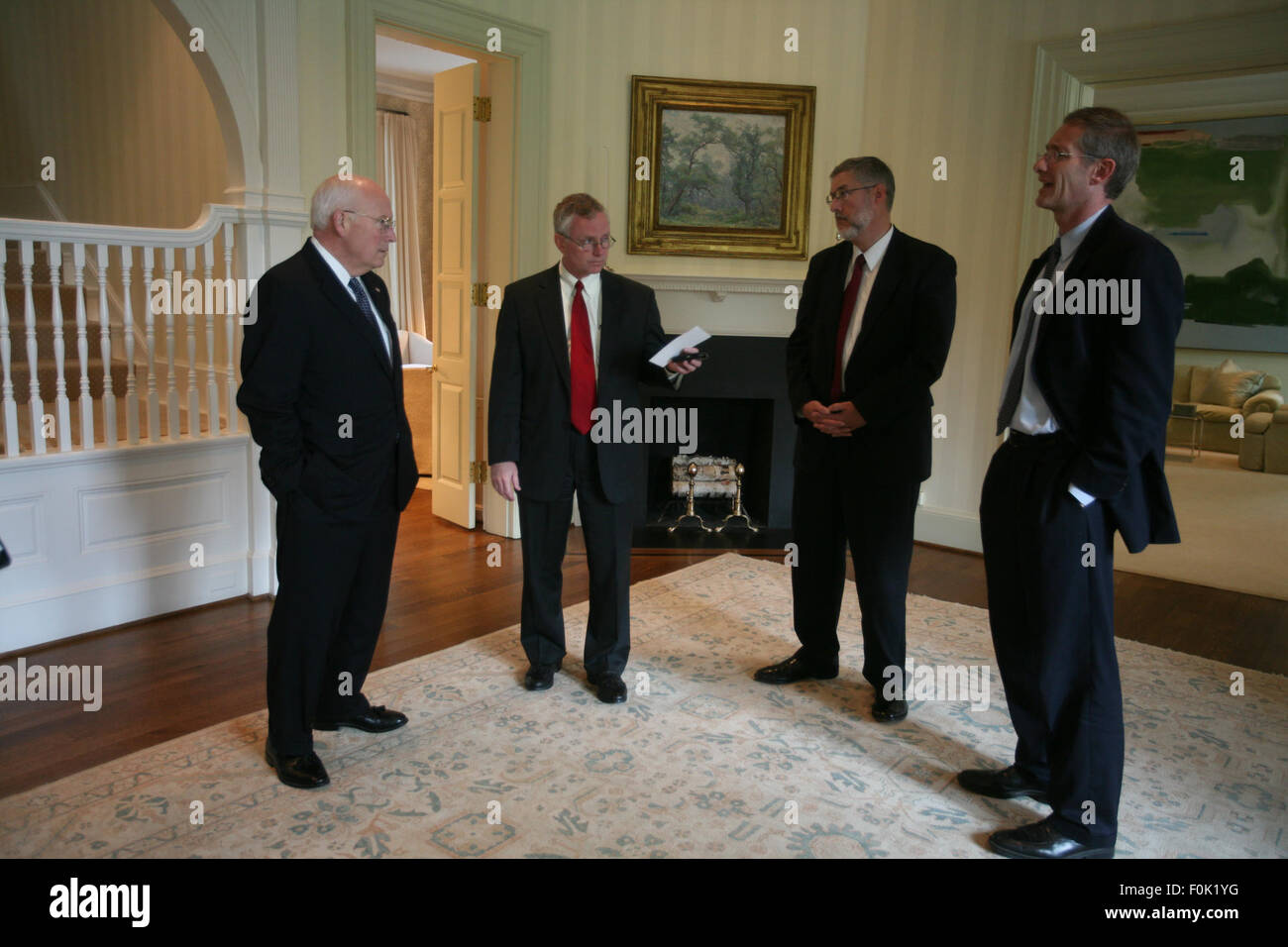 Vice President Cheney Talks with David Addington, Joe Wood and Stock ...
