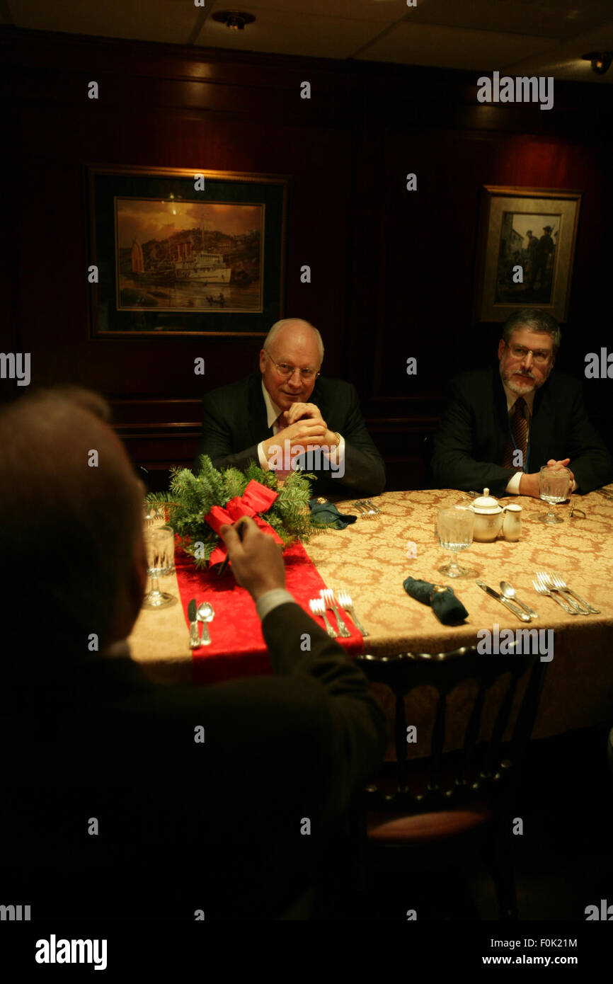 Vice President Cheney with David Addington at Economic Principals Lunch ...