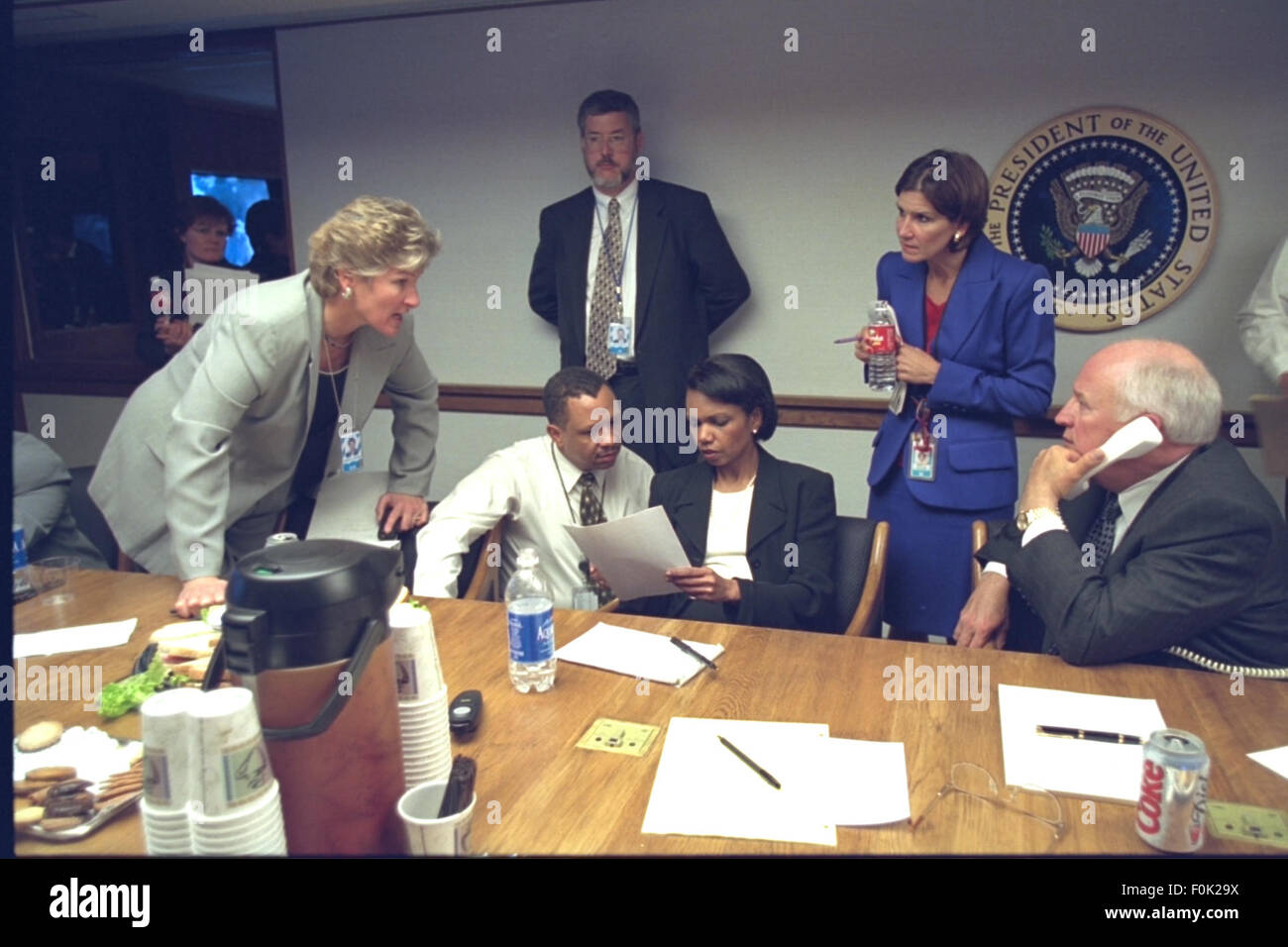 v1545-29 Vice President Cheney with Senior Staff in the President's ...