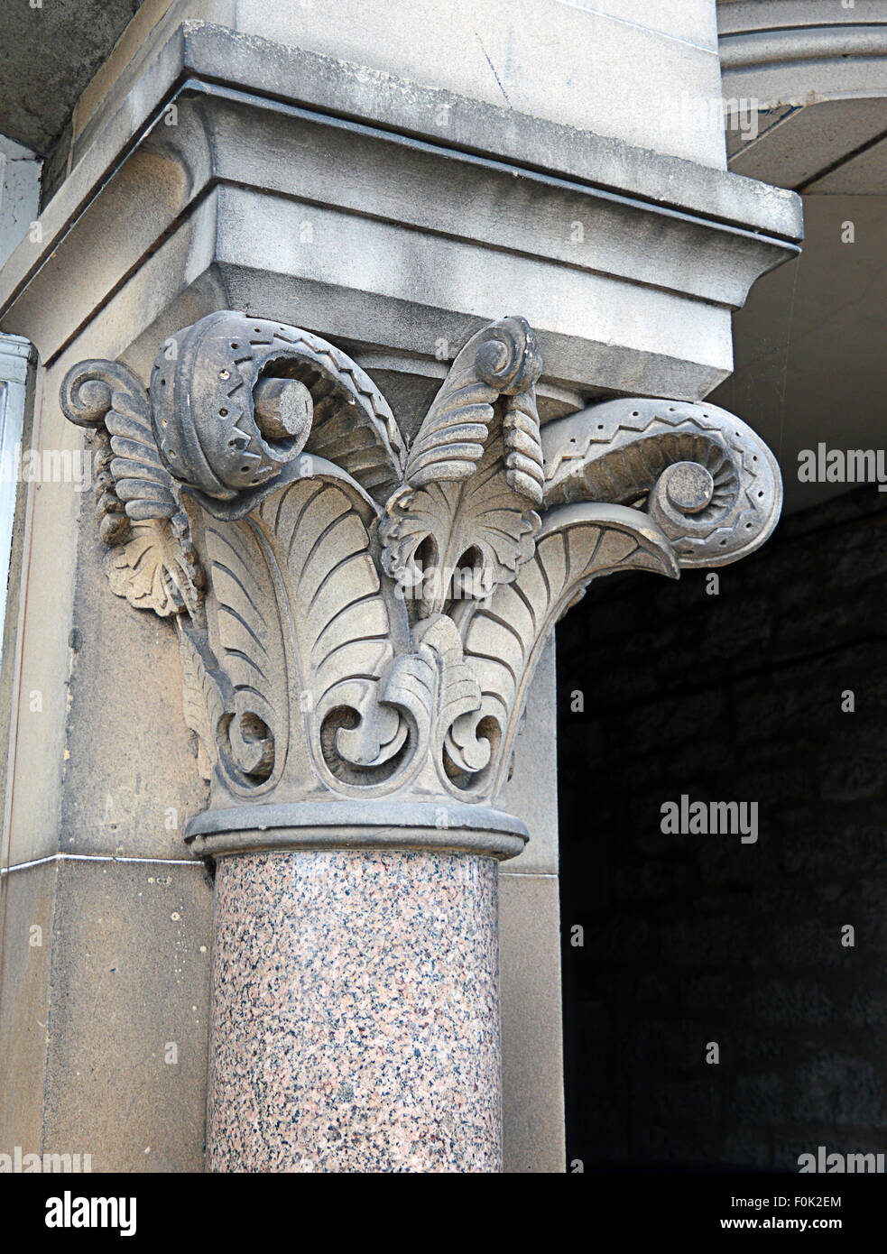 Sandstone and granite Corinthian column Stock Photo - Alamy