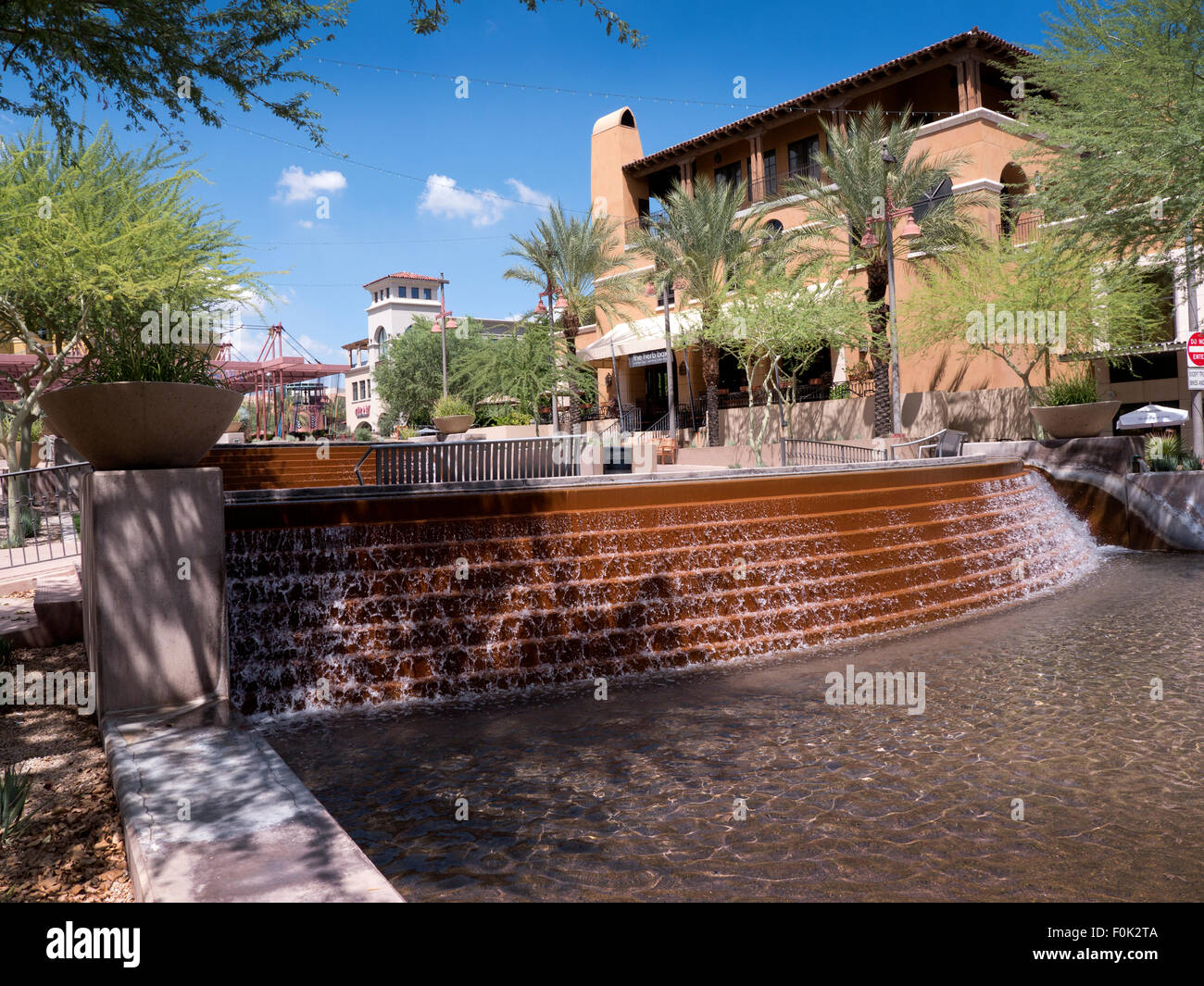 Water feature in Scottsdale in Arizona on the outskirts of Phoenix in ...