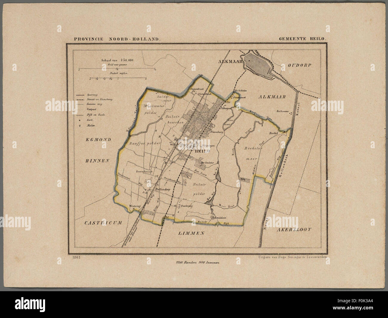 A detailed map of the municipality of Heiloo in the Netherlands ...
