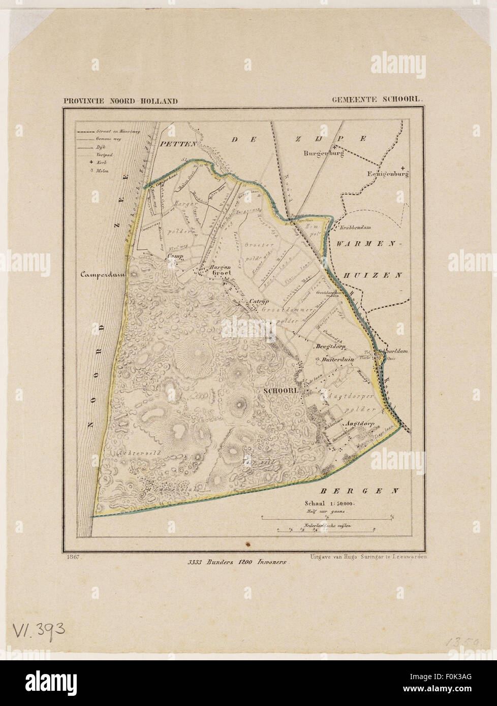 The map of Gemeente Schoorl depicts the municipality's boundaries and ...