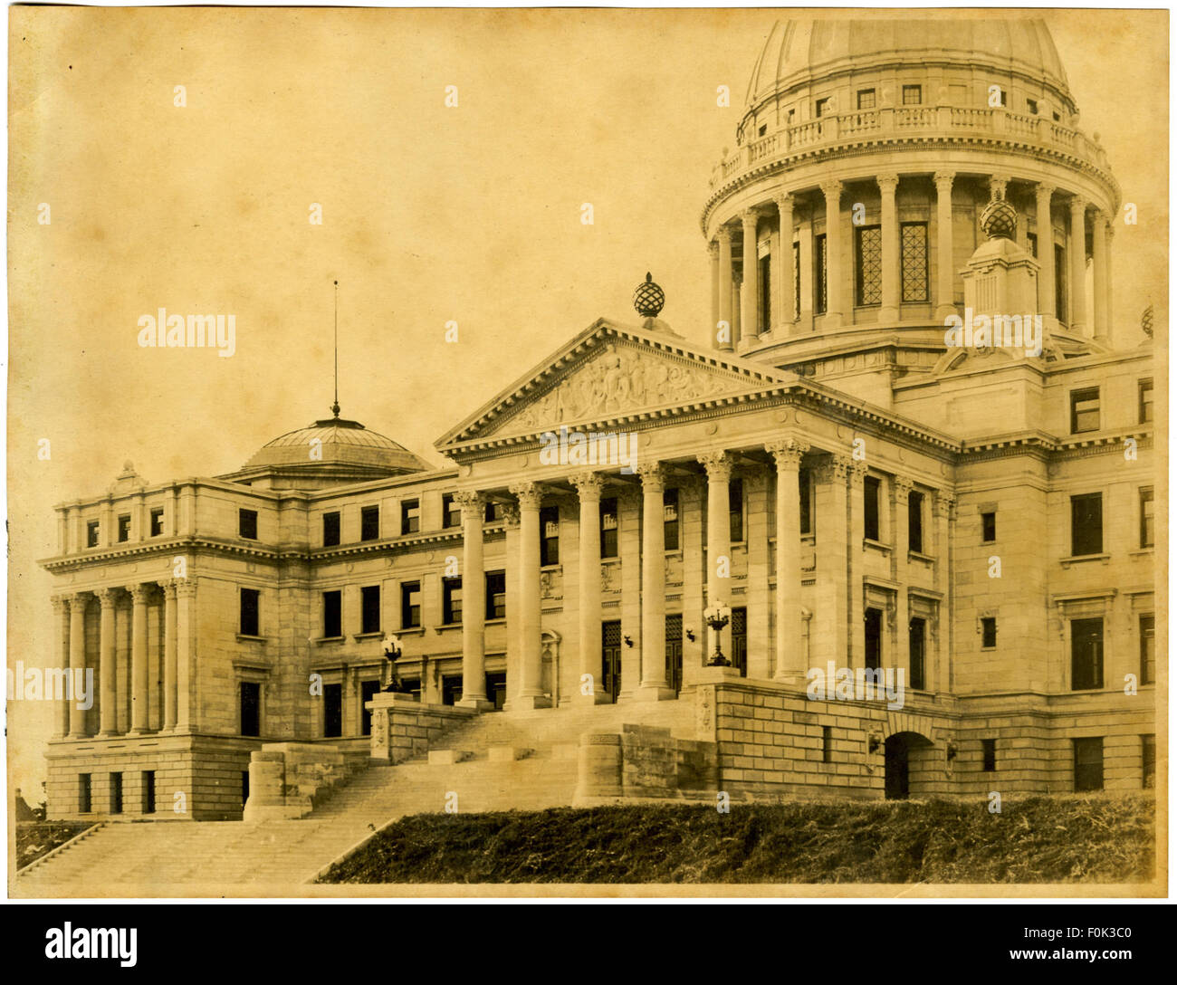 This image presents a detailed view of the south facade of a notable ...