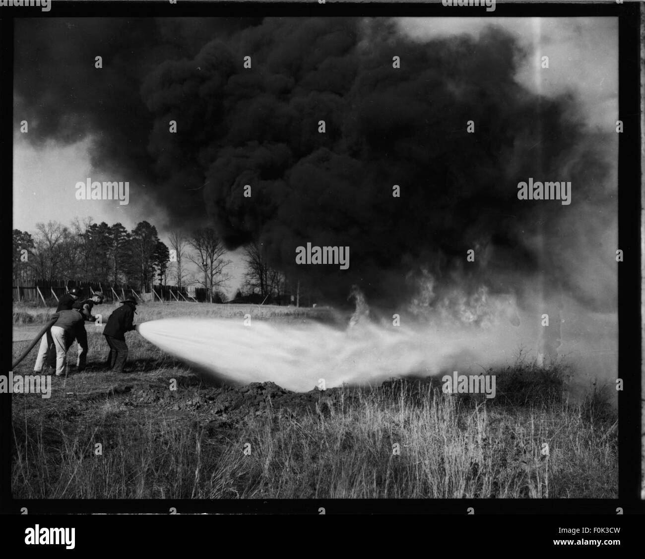 Demonstration fire brigade Black and White Stock Photos & Images - Alamy