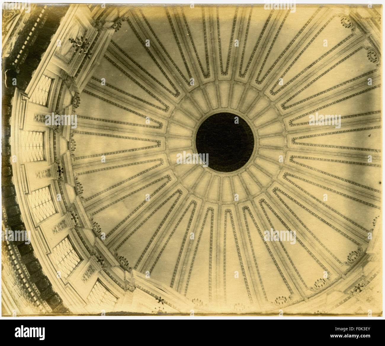 The interior of a dome structure is characterized by its circular ...