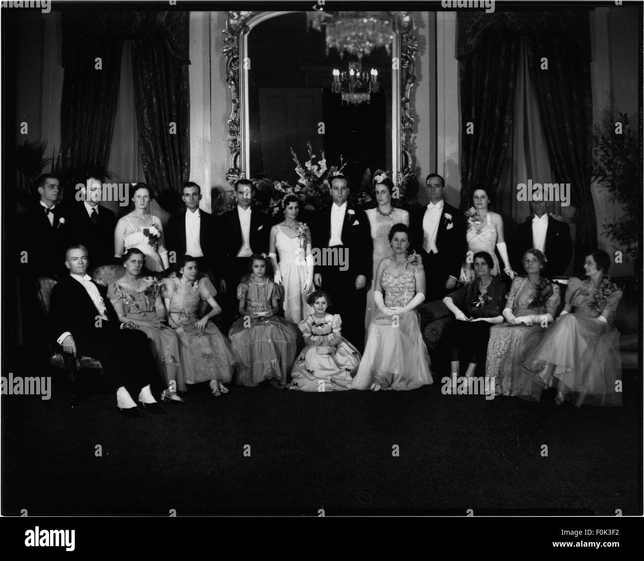 This photo shows the Johnson family at a mansion on January 16, 1940 ...