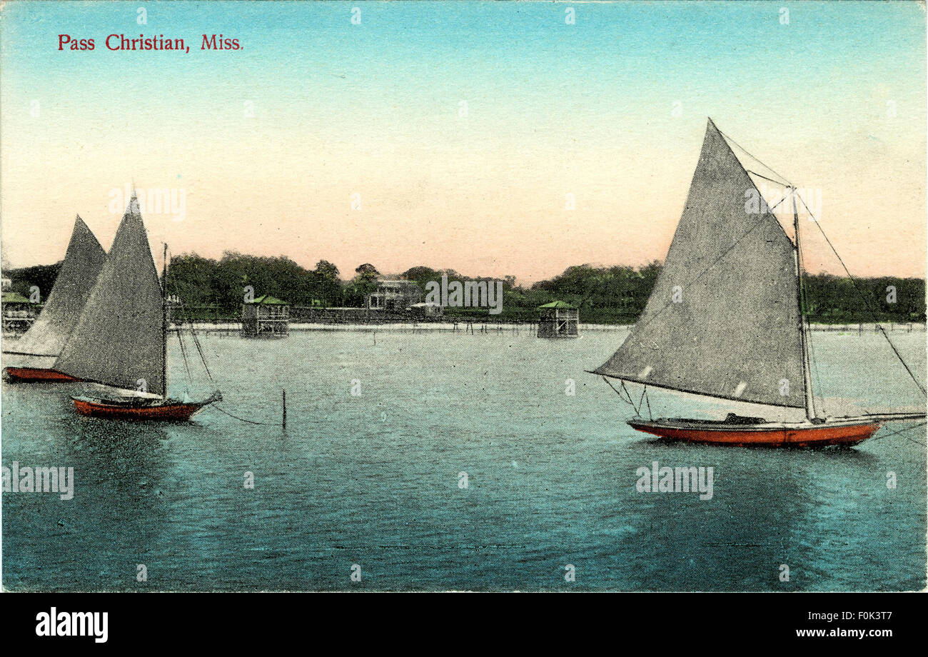 This photograph showcases Pass Christian, Mississippi, a coastal town ...