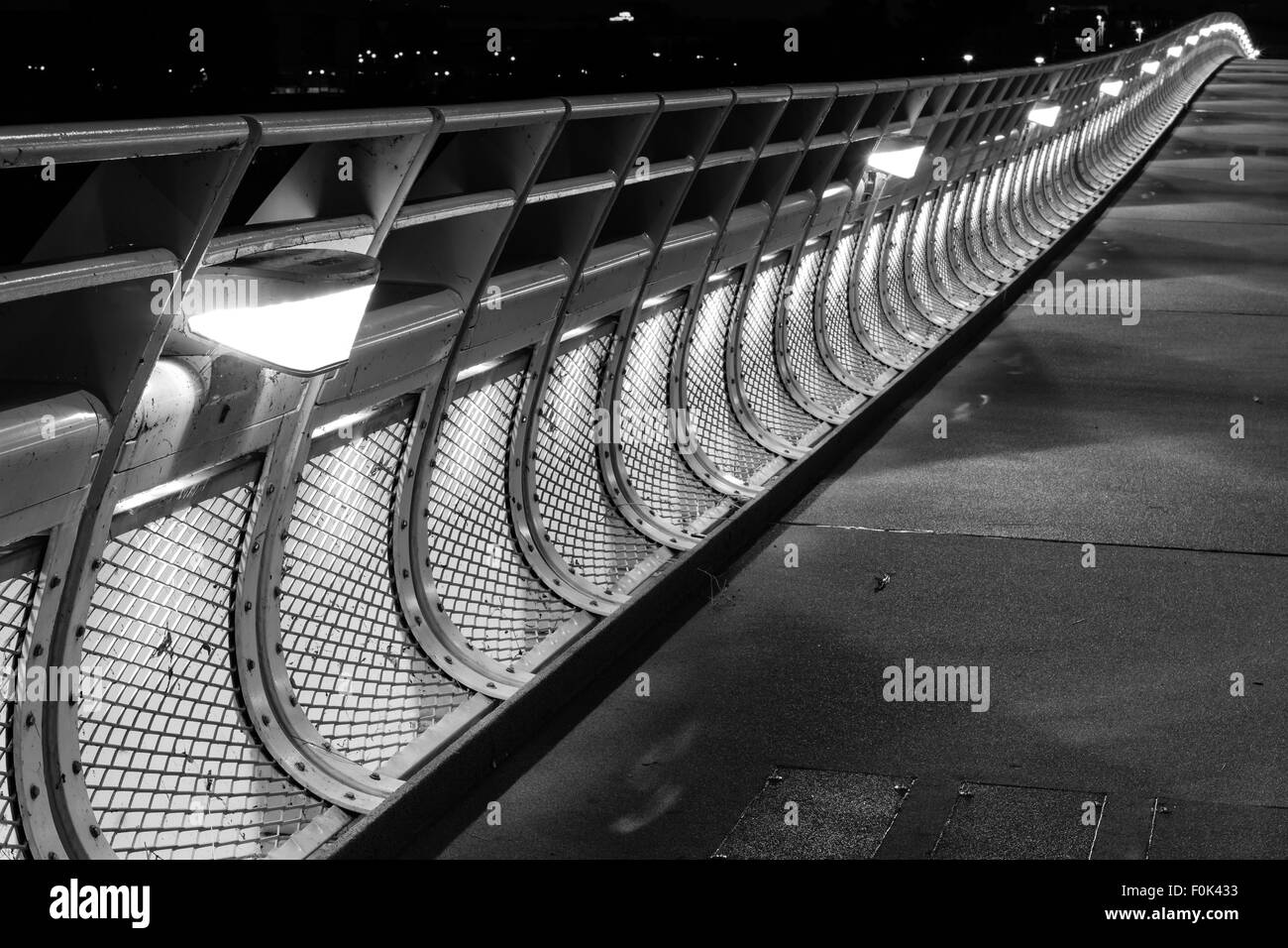 Night view of the Troja Bridge from the river Vltava, Trojsky most ...