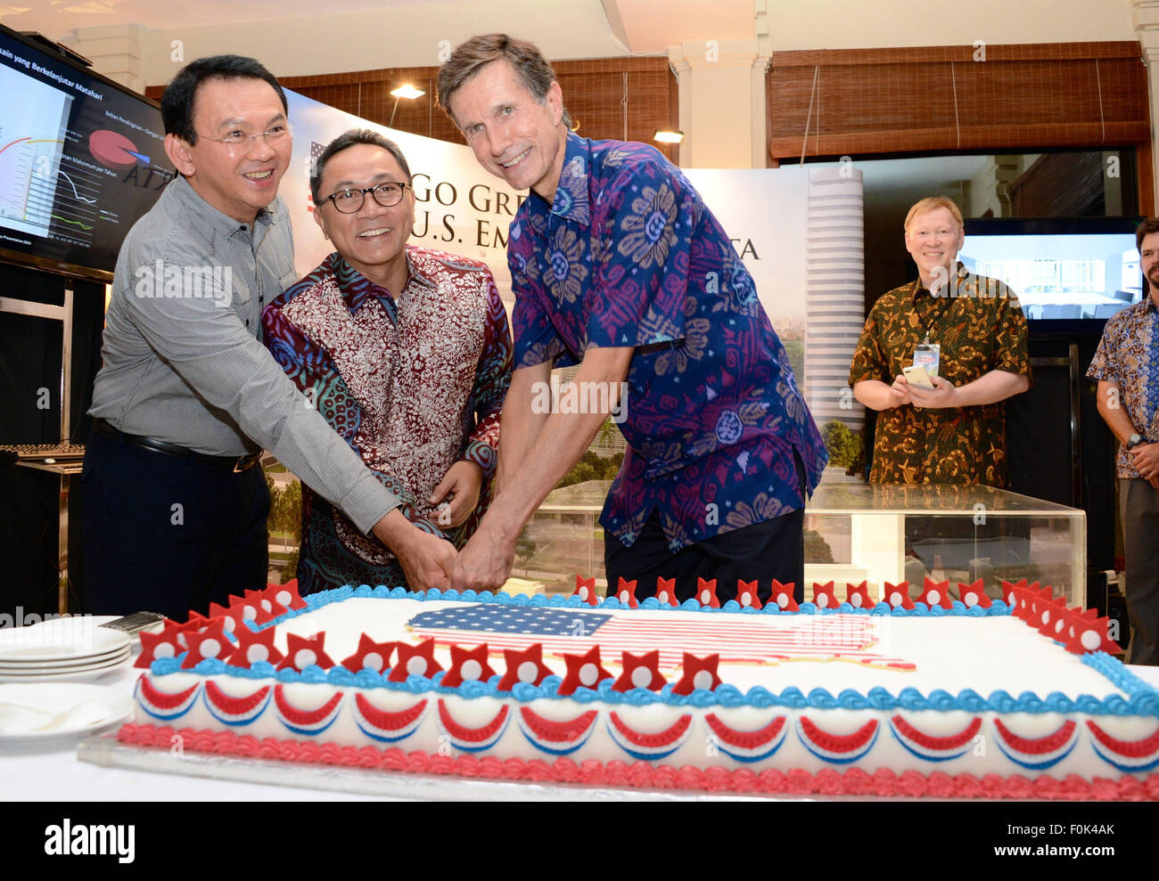 Ambassador Blake Cuts the Cake at Embassy Jakarta's Fourth of July ...