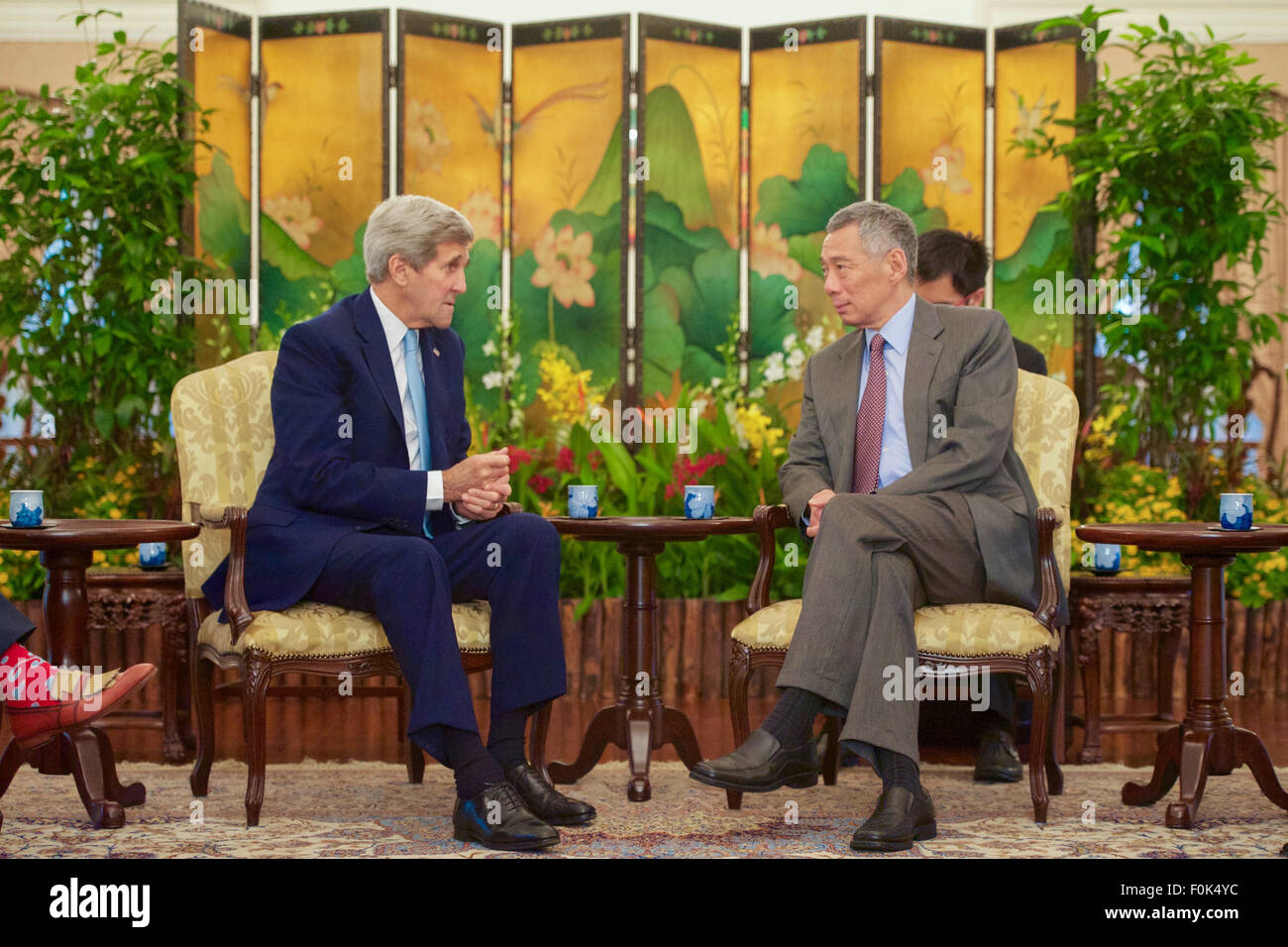 Secretary Kerry Sits With Singapore Prime Minister Lee During Bilateral ...