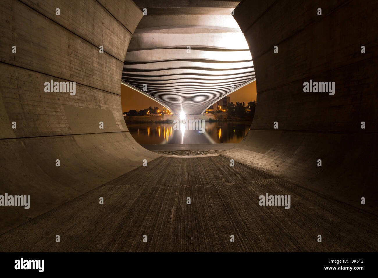 Night view of the Troja Bridge from the river Vltava, Trojsky most ...