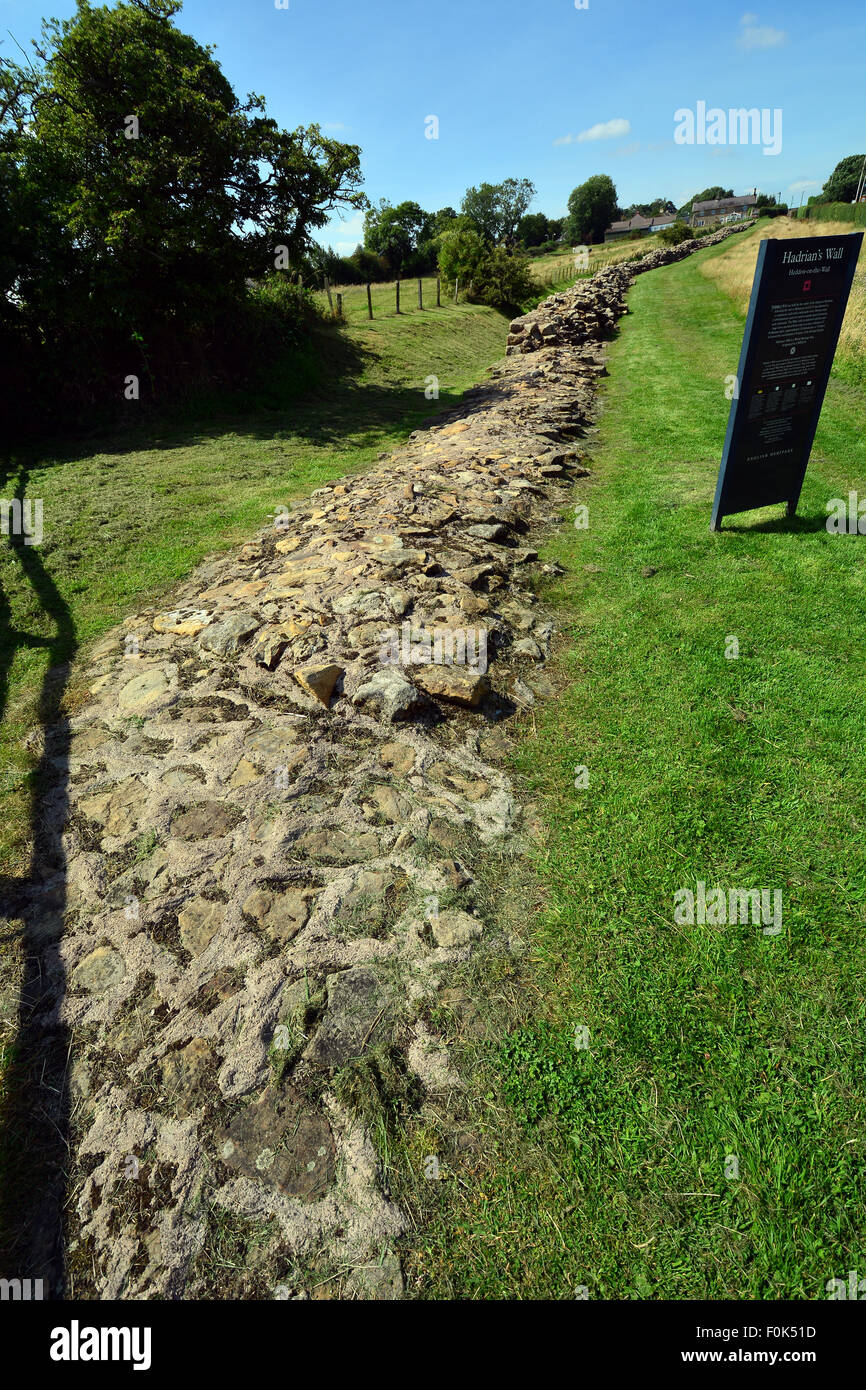 Hadrians wall, Heddon-on-wall, Northumberland, stone wall, stone ...