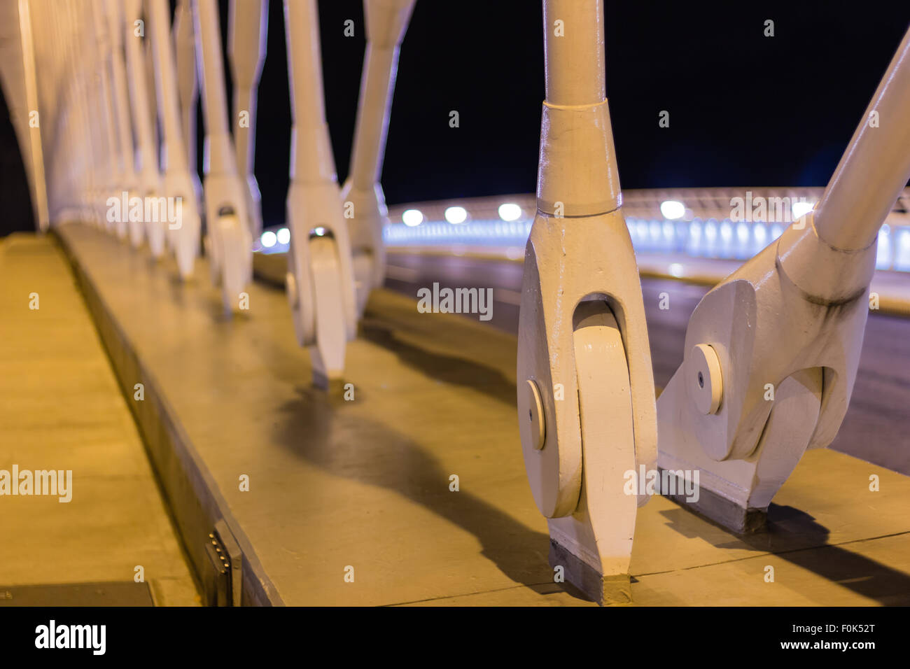 Night view of the Troja Bridge from the river Vltava, Trojsky most ...
