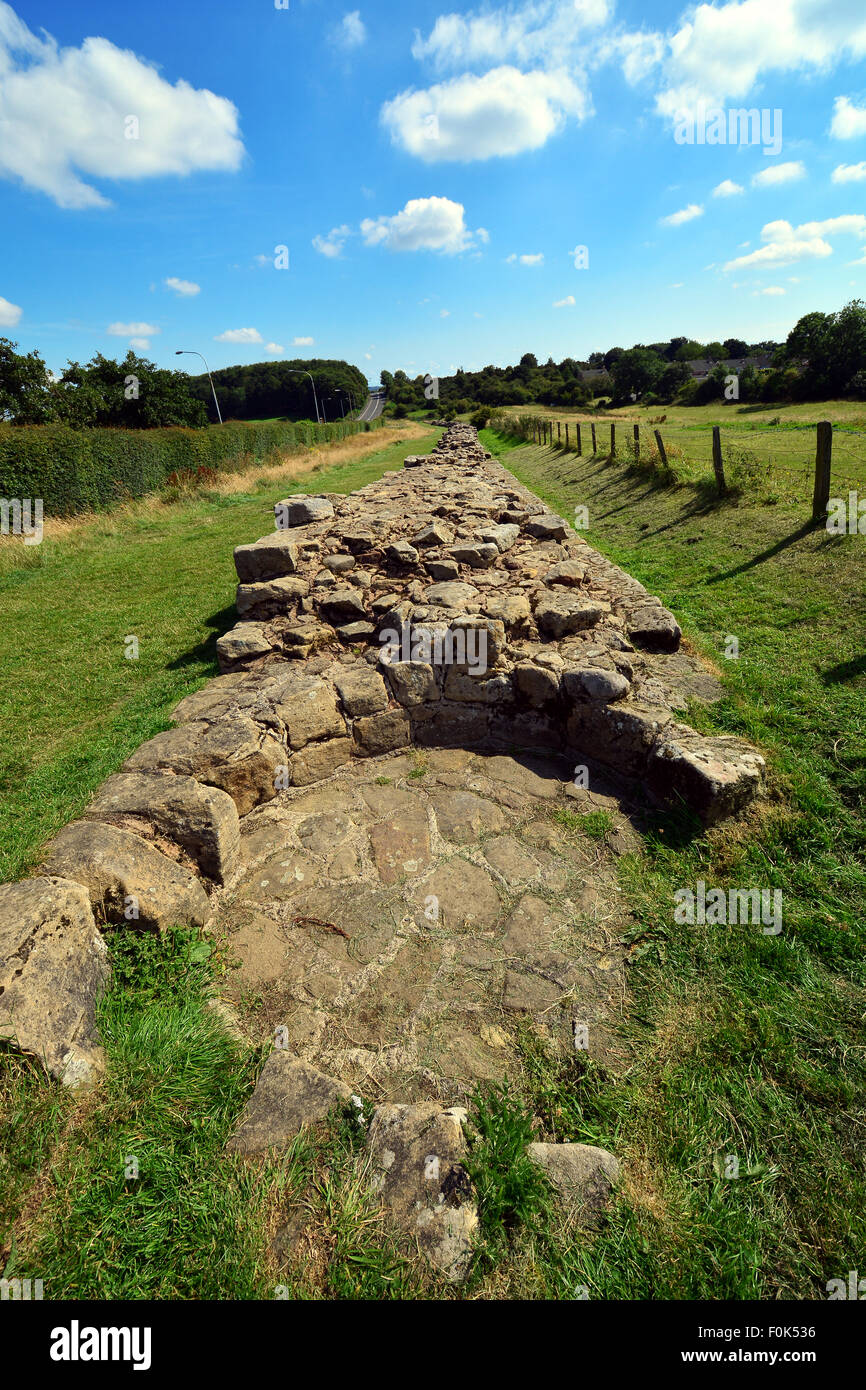 Hadrians wall, Heddon-on-wall, Northumberland, stone wall, stone ...