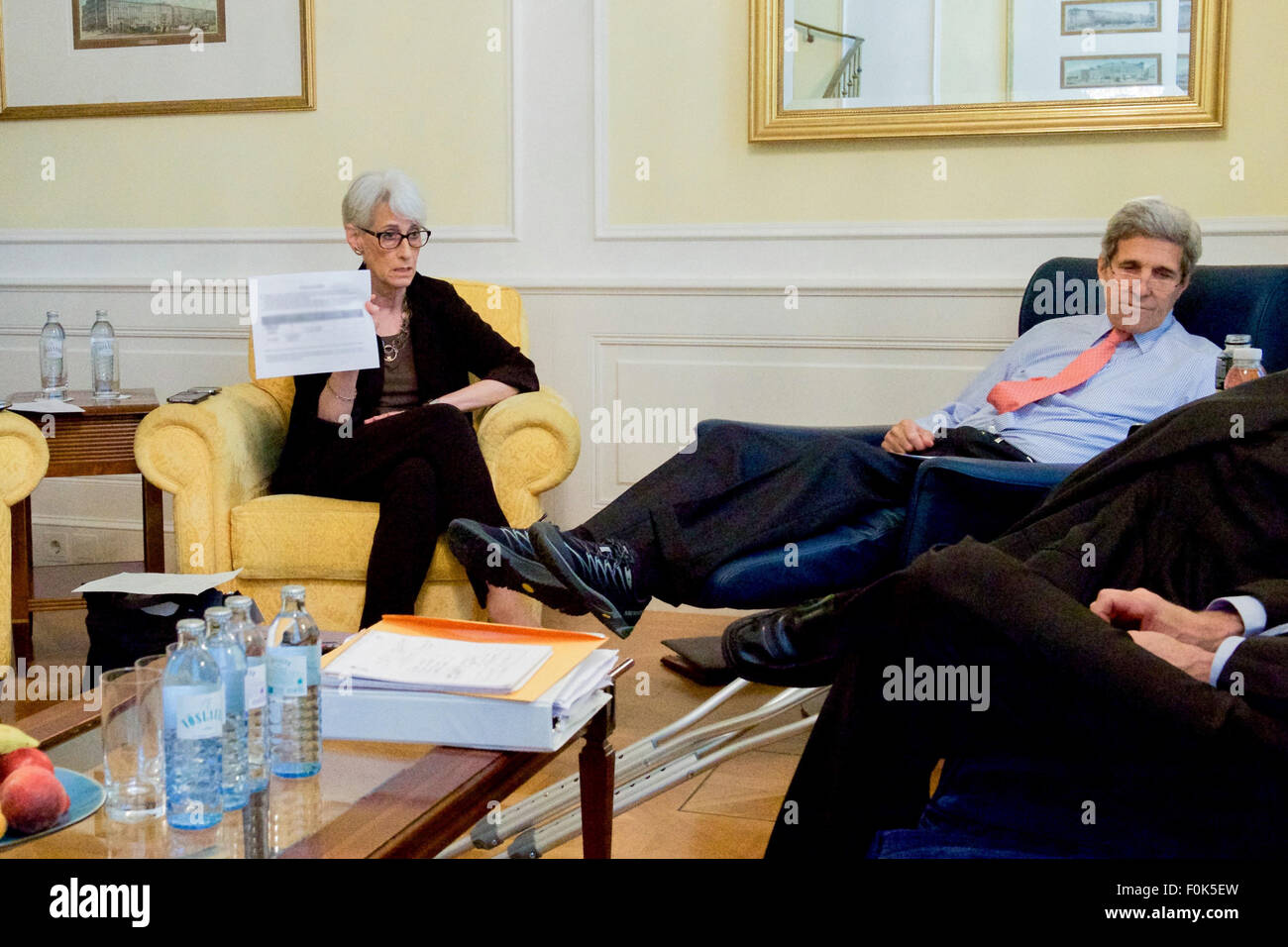 Under Secretary Sherman Displayed a Chart for Secretary Kerry in a Pre ...