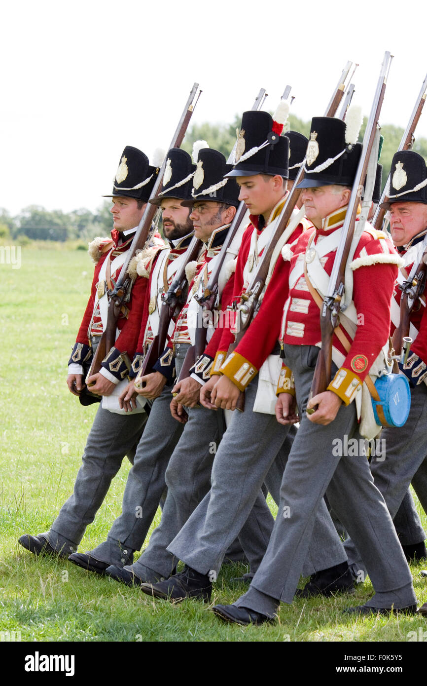 Reenactment of the coldstream guards going into battle Stock Photo - Alamy