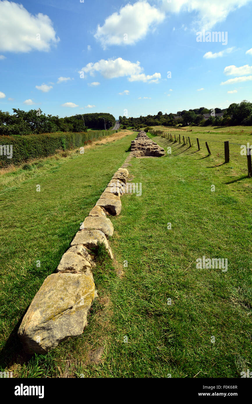 Hadrians wall, Heddon-on-wall, Northumberland, stone wall, stone ...