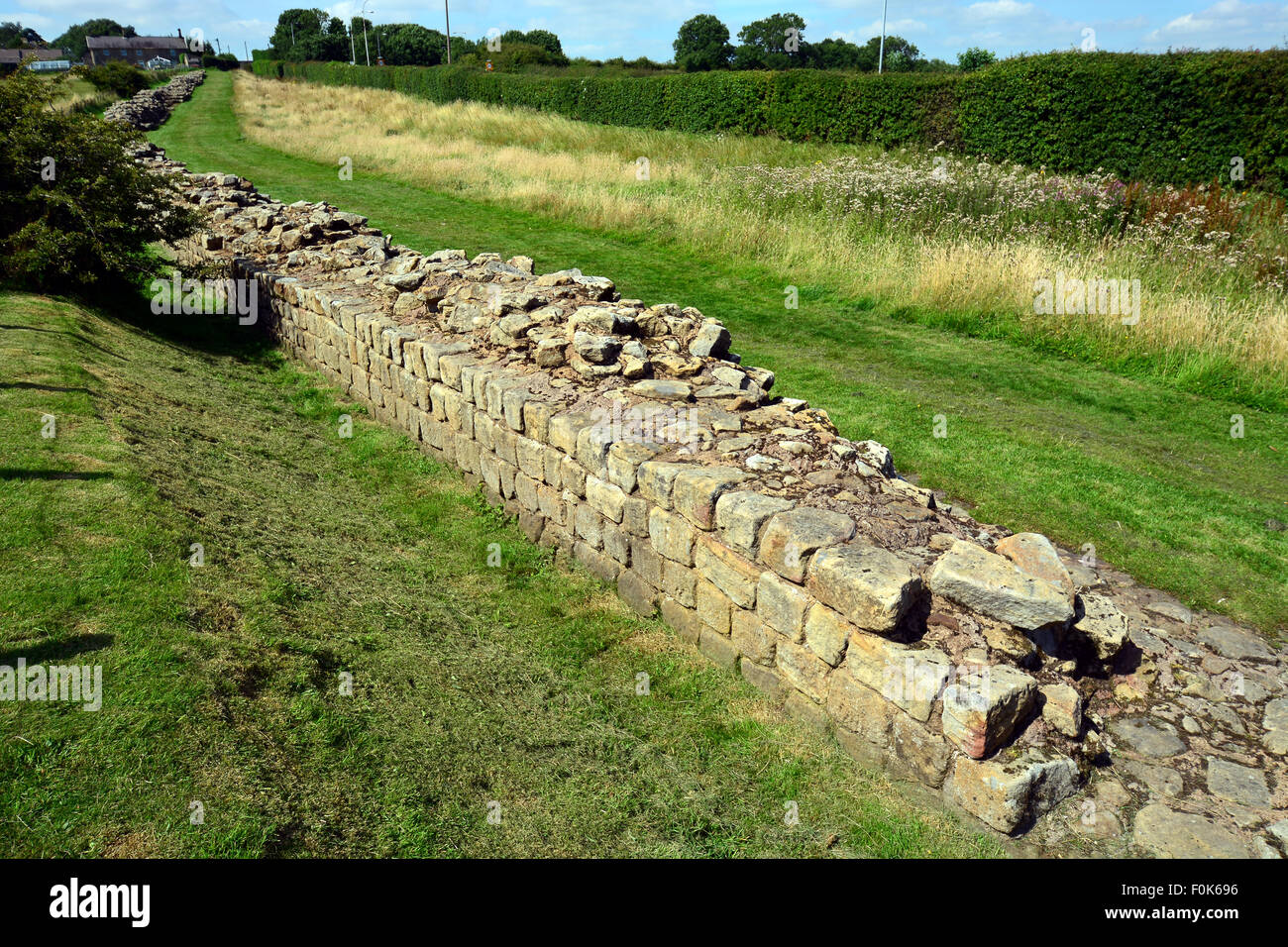 Hadrians wall, Heddon-on-wall, Northumberland, stone wall, stone ...