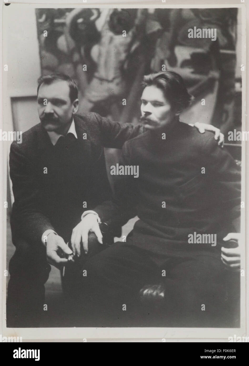 A photograph featuring Axel Gallen-Kallela with his hand on the ...