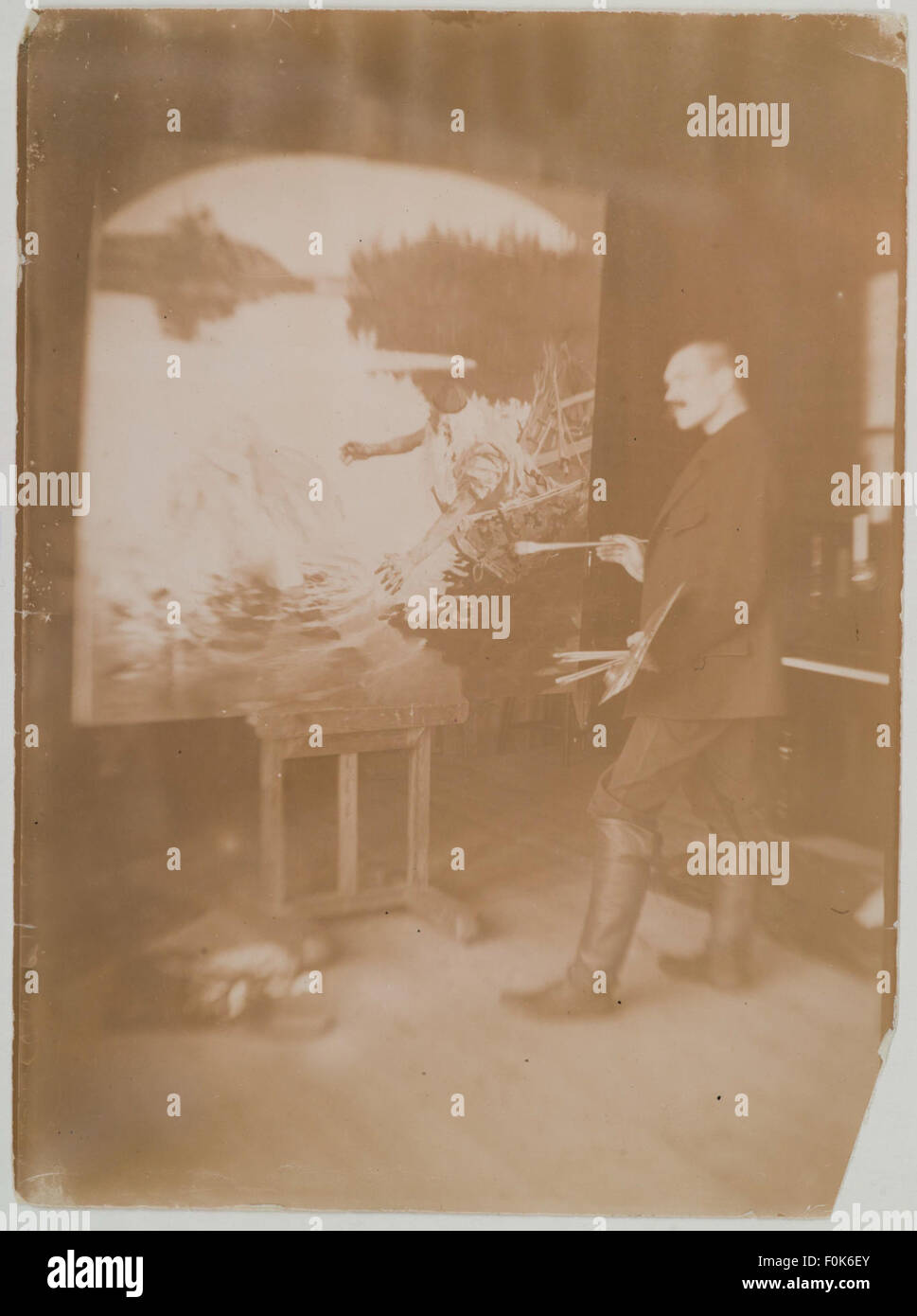 Axel Gallén painting The Aino Myth in Helsinki, ca.1890; print 3 of the ...