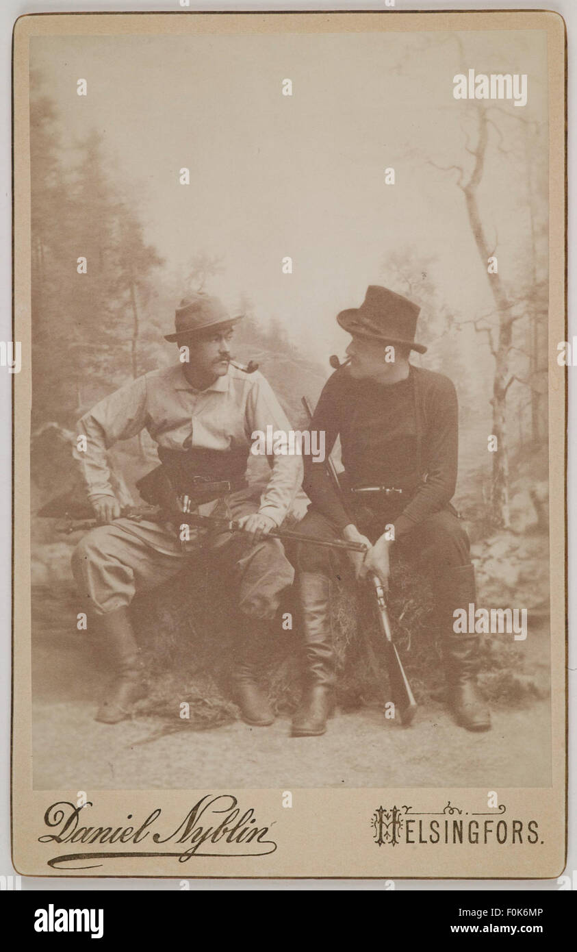A hunting-themed portrait of friends Louis Sparre and Axel Gallén ...