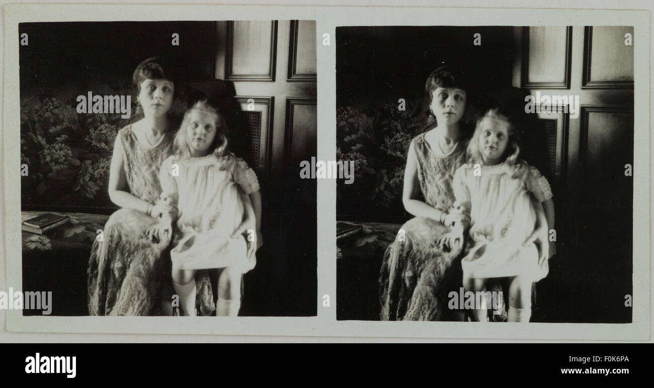 A photograph from 1924 capturing Margaret Lippo Hecht and her daughter ...